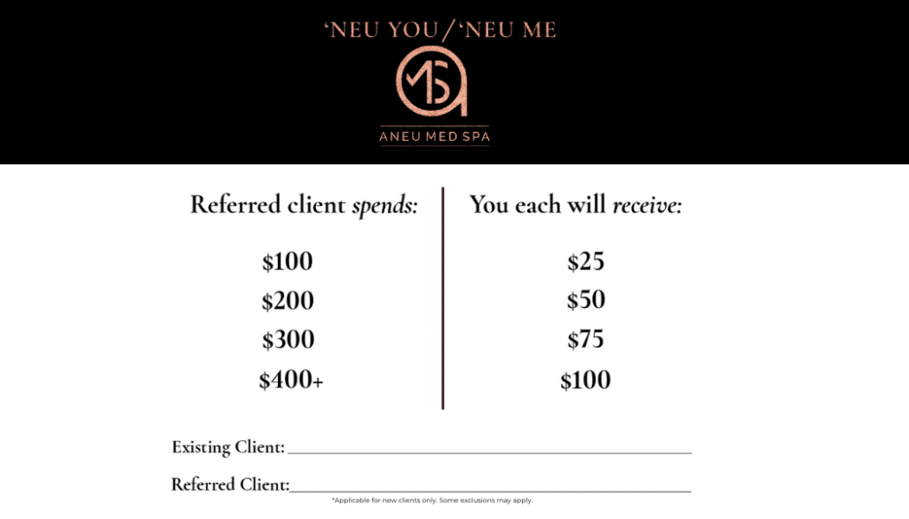 Refer A Friend | Aneu Med Spa In McFarland & Madison, WI